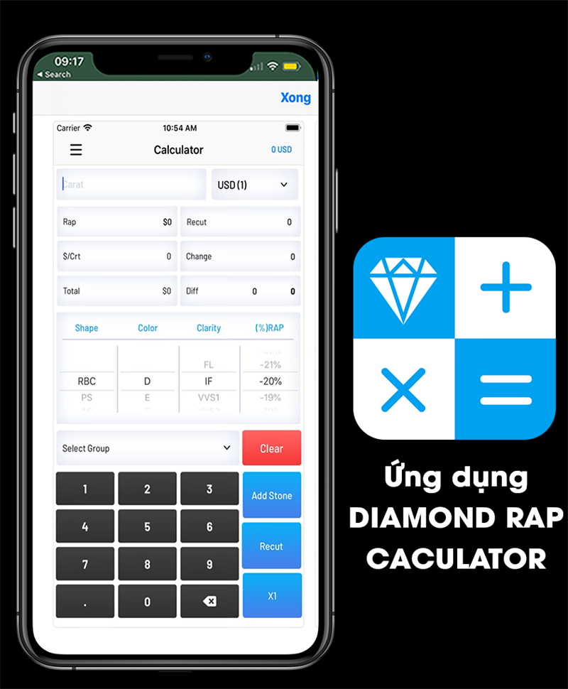 Ứng dụng Diamond Rap Calculator: Tính giá trị và quản lý Kim Cương ...