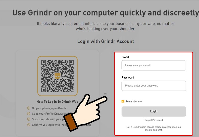 Hướng dẫn đăng nhập, sử dụng Grindr trên máy tính không cần cài đặt