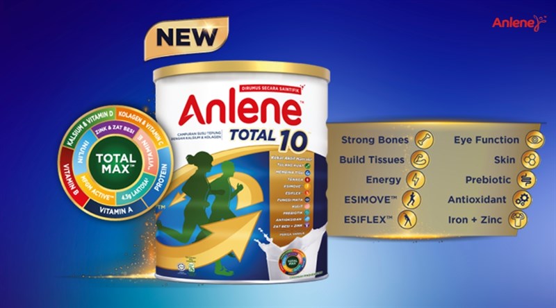 Sữa bột Anlene Total 10 bổ sung dưỡng chất cho người trên 40 tuổi hương ...