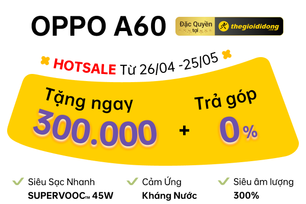 OPPO A60 256GB - Chính hãng, giá tốt, có trả góp