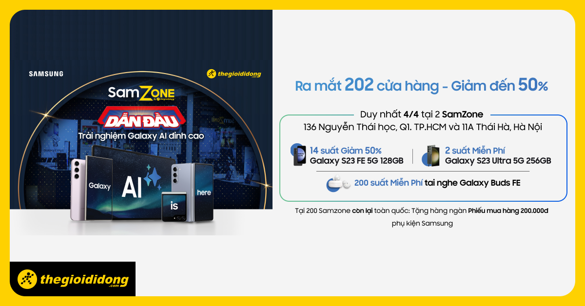 Mừng 202 cửa hàng SamZone | Giảm đến 50%