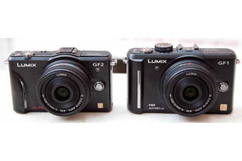 Panasonic GF2 so dáng với 'đàn anh'