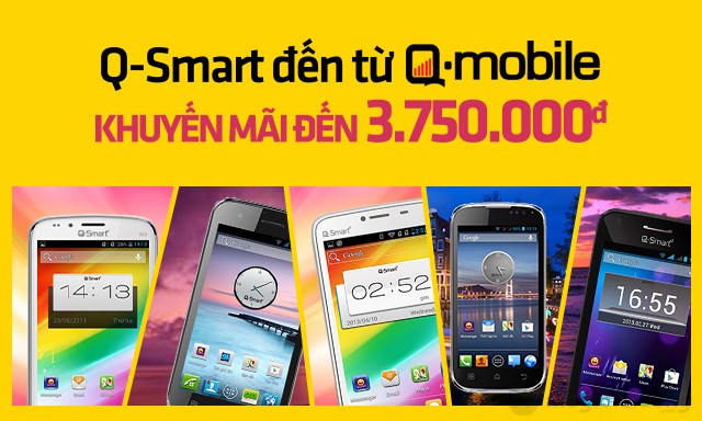 Smartphone Q-Smart khuyến mãi đến 3,750,000đ