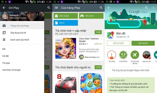 Trải nghiệm trước CH Play v5.1.11, thanh trạng thái đổi màu
