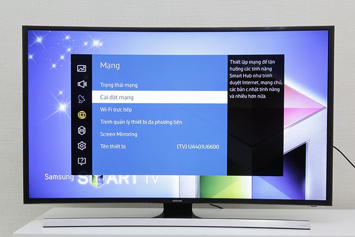 Cách kết nối mạng tivi Samsung JU6600