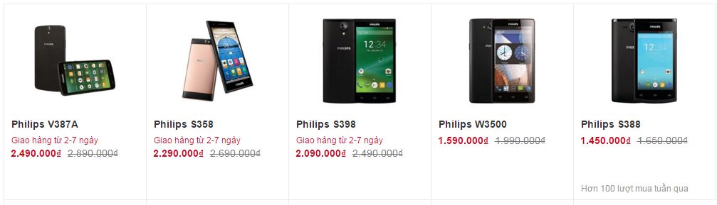 Hàng loạt smartphone của Philips được giảm giá