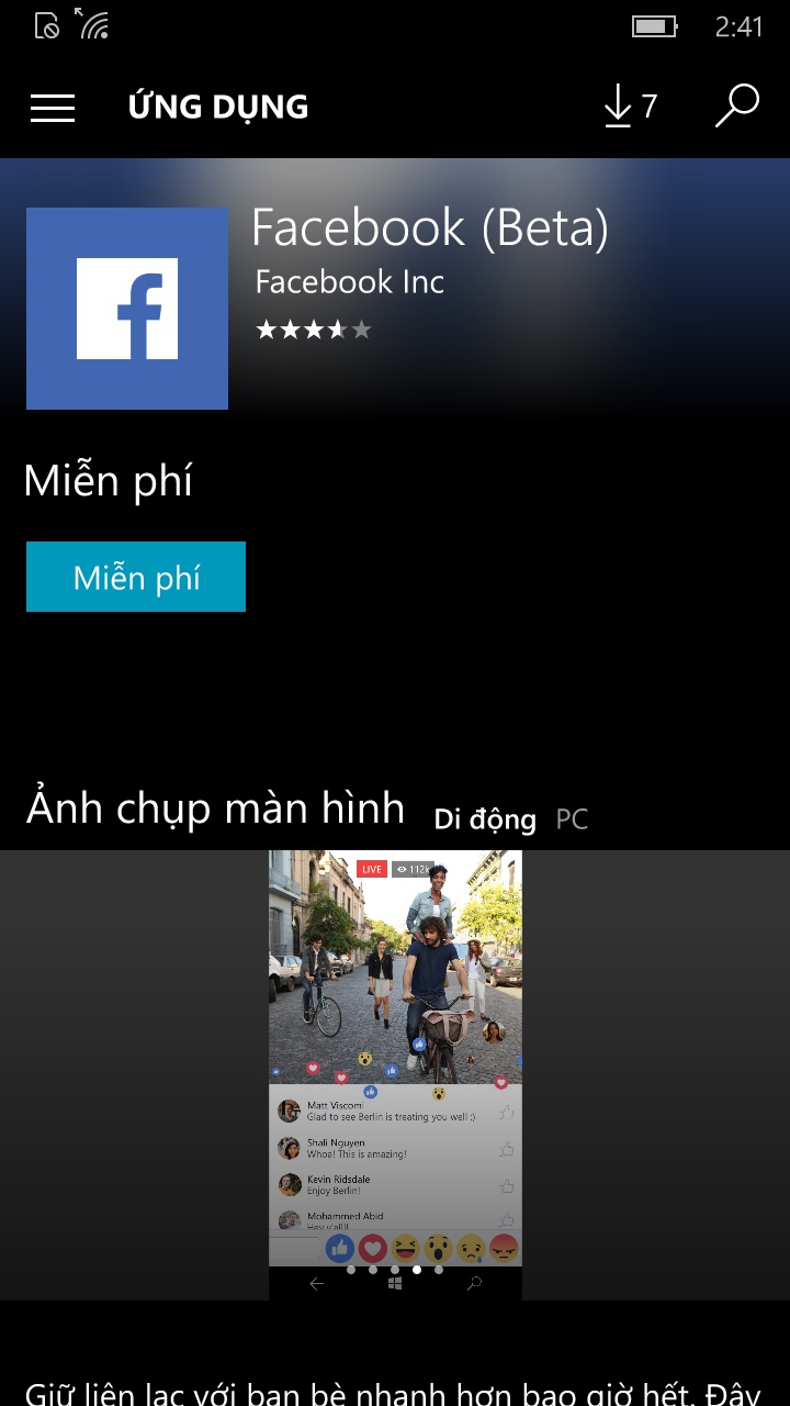 Mời tải về Facebook chính thức cho các máy Windows Phone