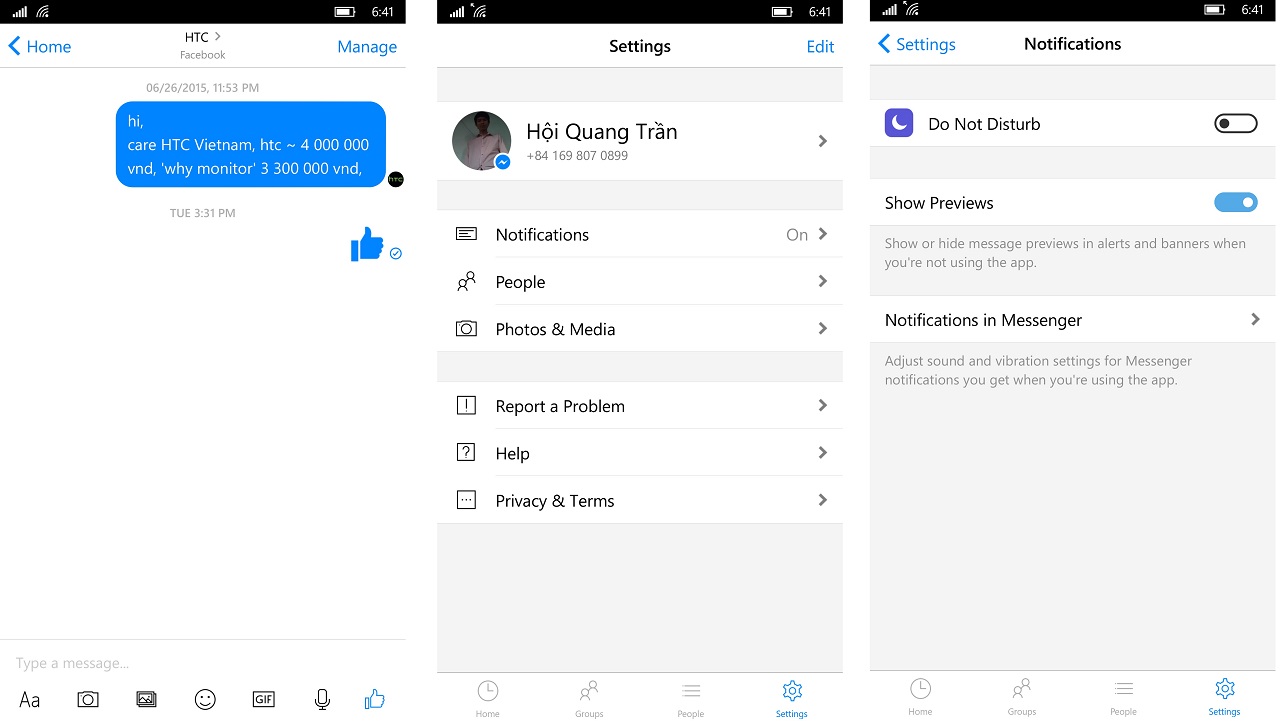 Facebook Messenger tiếp tục nhận được update mới trên WP10