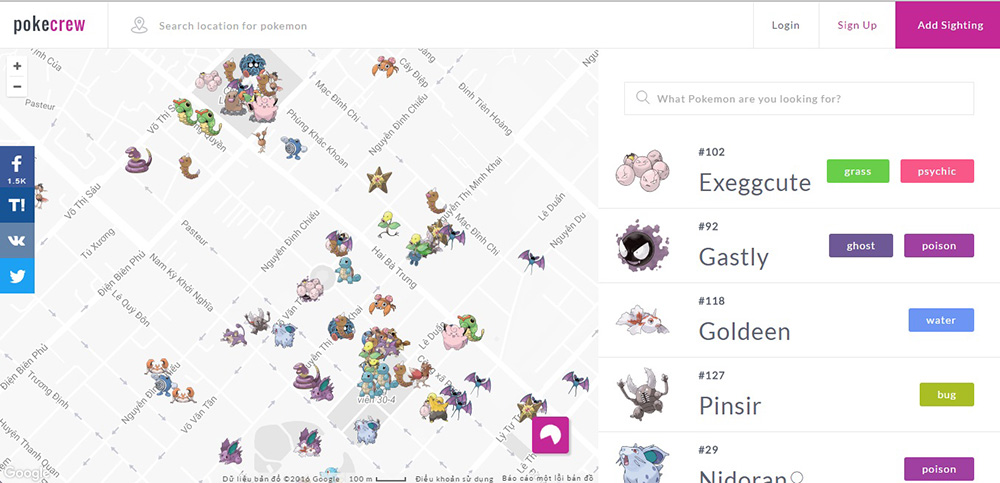 Tìm kiếm vị trí của Pokemon chưa bao giờ dễ dàng như vậy