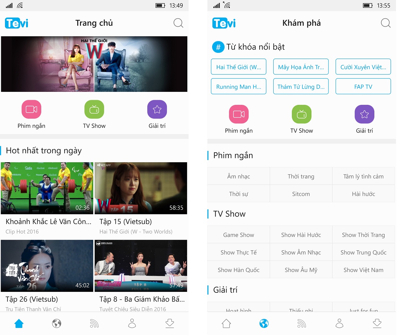 TEVI HD: Ứng dụng giải trí tổng hợp từ NCT Corporation