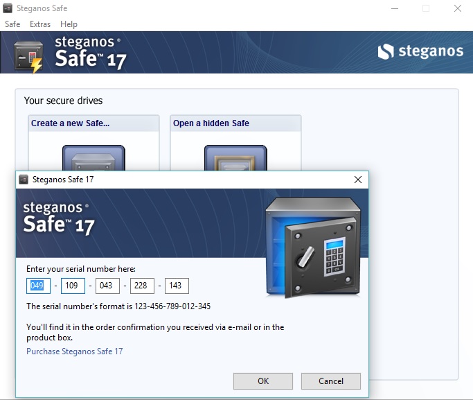 Miễn phí bản quyền phần mềm che dấu dữ liệu Steganos Safe