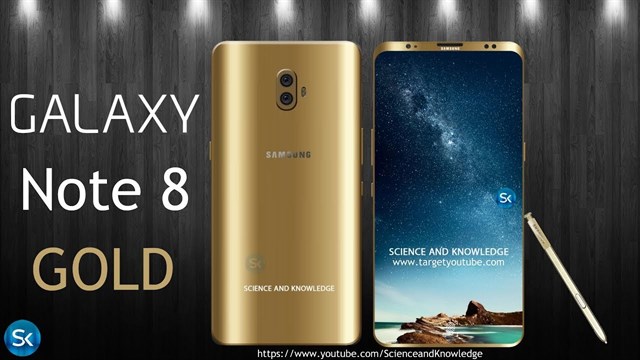Concept: Galaxy Note 8 Gold cấu hình khủng, vân tay siêu âm