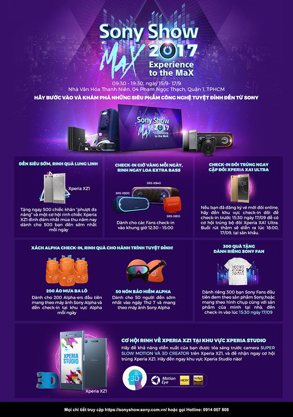 Sony MAXSHOW 2017 chuẩn bị diễn ra cực hoành tráng tại TPHCM