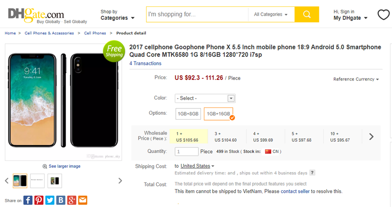 Xuất hiện iPhone X nhái giống hệt hàng thật, giá chỉ 2 triệu