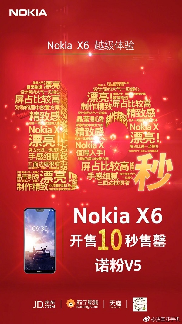 Nokia X6 cháy hàng chỉ sau 10 giây bán ra