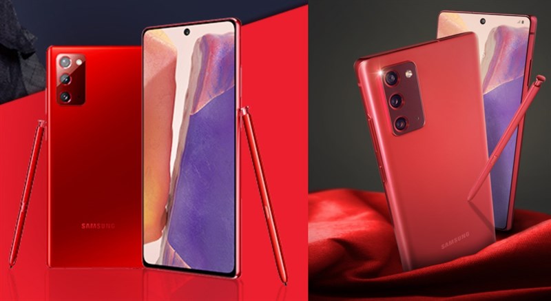 Galaxy Note 20 màu đỏ, xanh và hồng xuất hiện tại cửa hàng Samsung