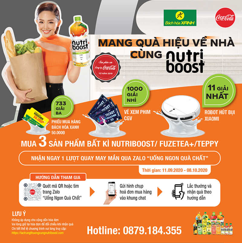 Uống ngon quà chất, mua Nutriboost/Teppy/Fuze Tea có cơ hội trúng Robot ...