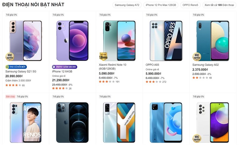 Những mẹo dùng giao diện web mới của Thế Giới Di Động và Điện Máy Xanh