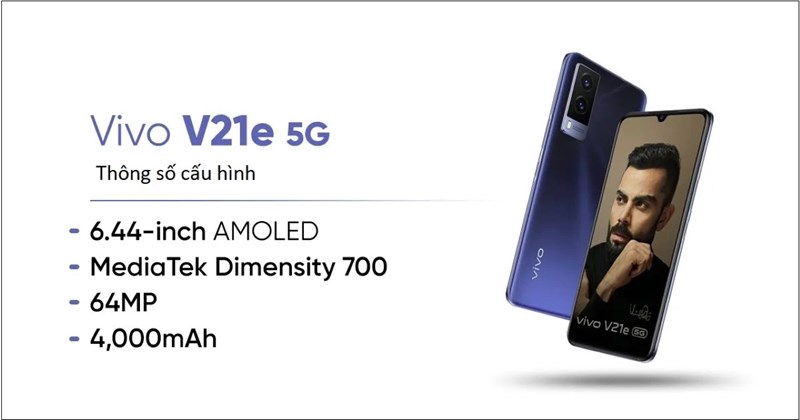 Toàn bộ thông số cấu hình Vivo V21e 5G lộ diện trước ngày ra mắt