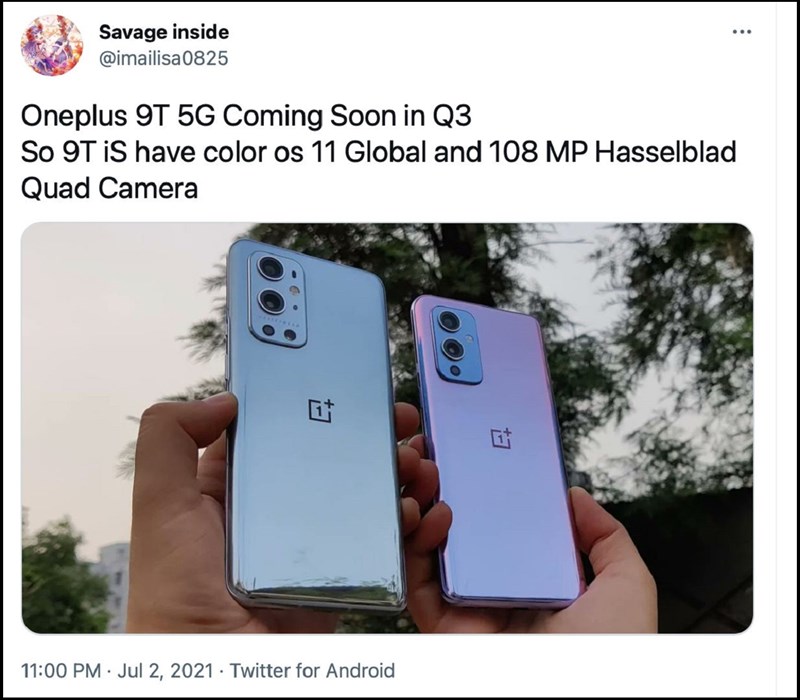 OnePlus 9T rò rỉ với camera 108MP, chạy giao diện ColorOS 11 của OPPO