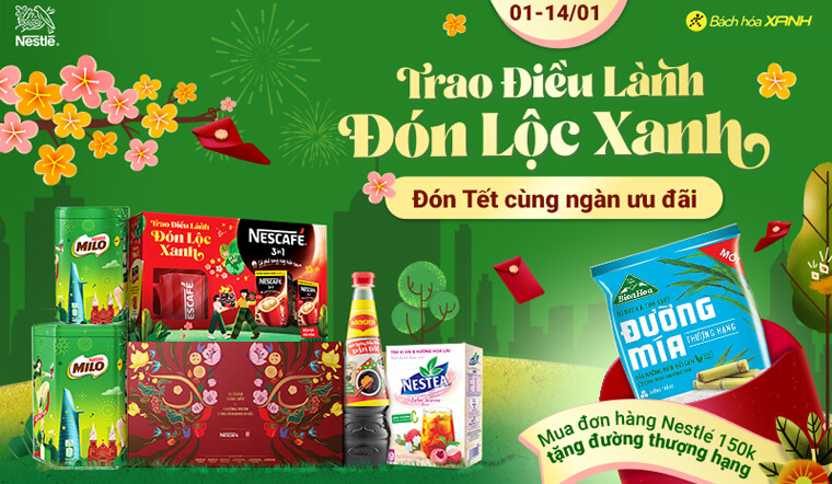 Mua bill 150k sản phẩm Nestle tặng 1 gói đường Biên Hòa thượng hạng
