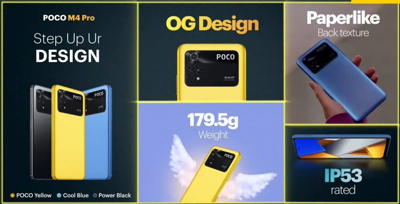 POCO M4 Pro lộ nhiều thiết kế thời trang và thông số camera ấn tượng