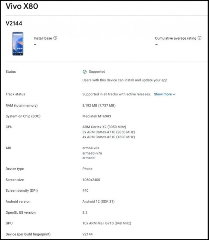 Thêm bằng chứng xác nhận Vivo X80 sắp ra mắt với nhiều trang bị "đỉnh"