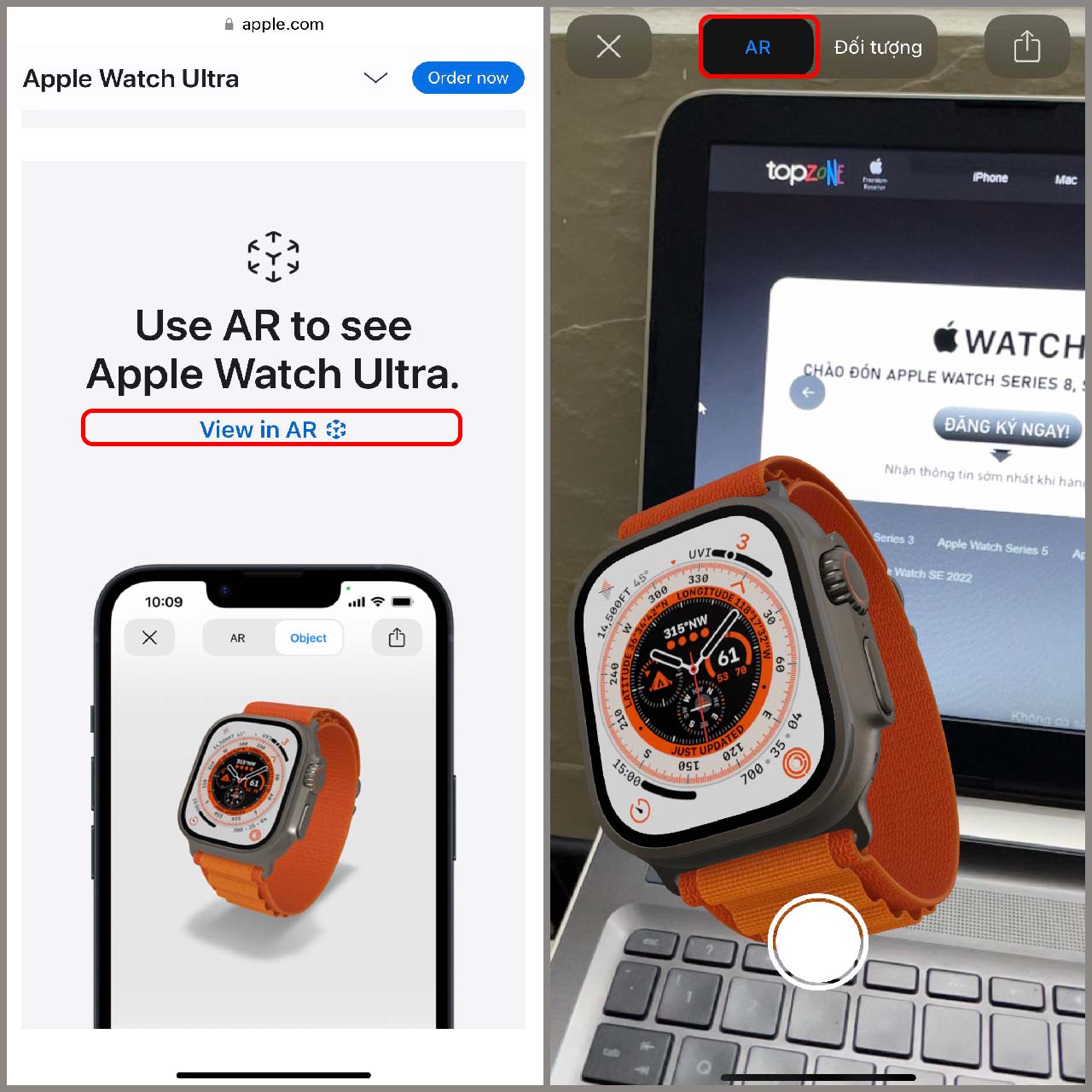 Cách xem iPhone 14 Series, Apple Watch Series 8, AirPods Pro 2 bằng AR