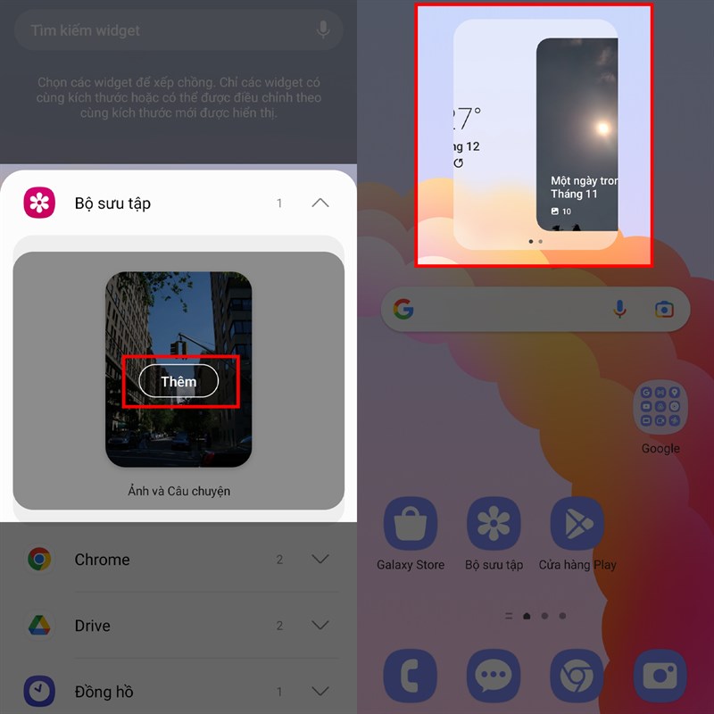Cách chồng nhiều Widget trên Android lên một ô vị trí của màn hình