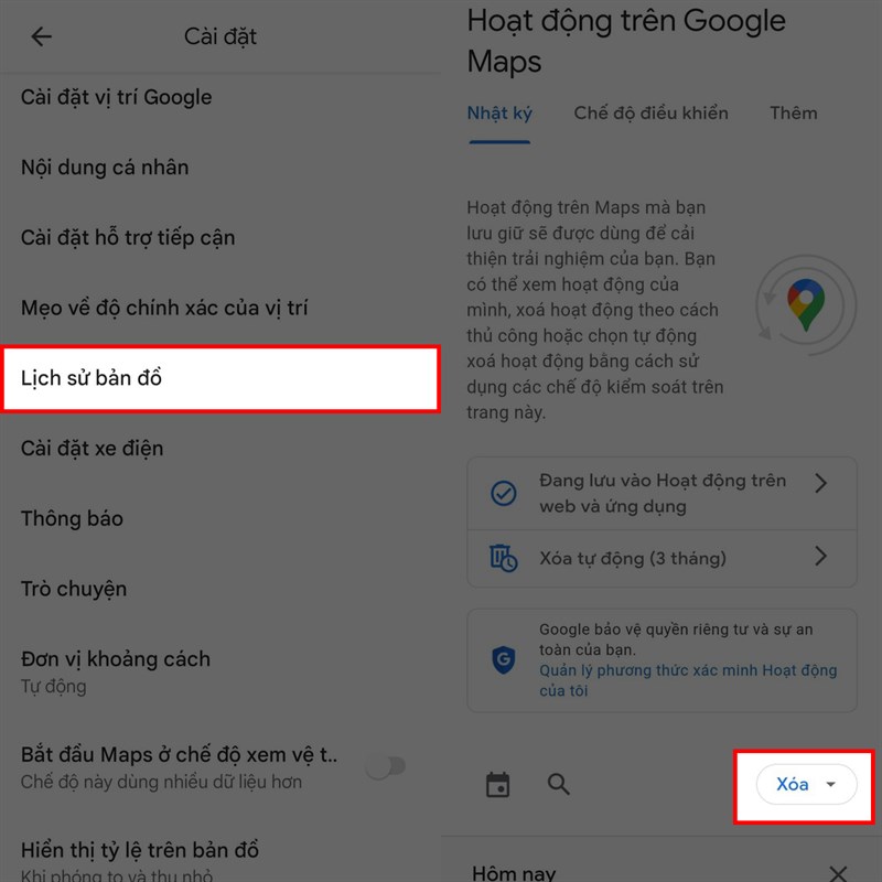 Cách xóa lịch sử tìm kiếm trên Google Maps ẩn đi thông tin di chuyển