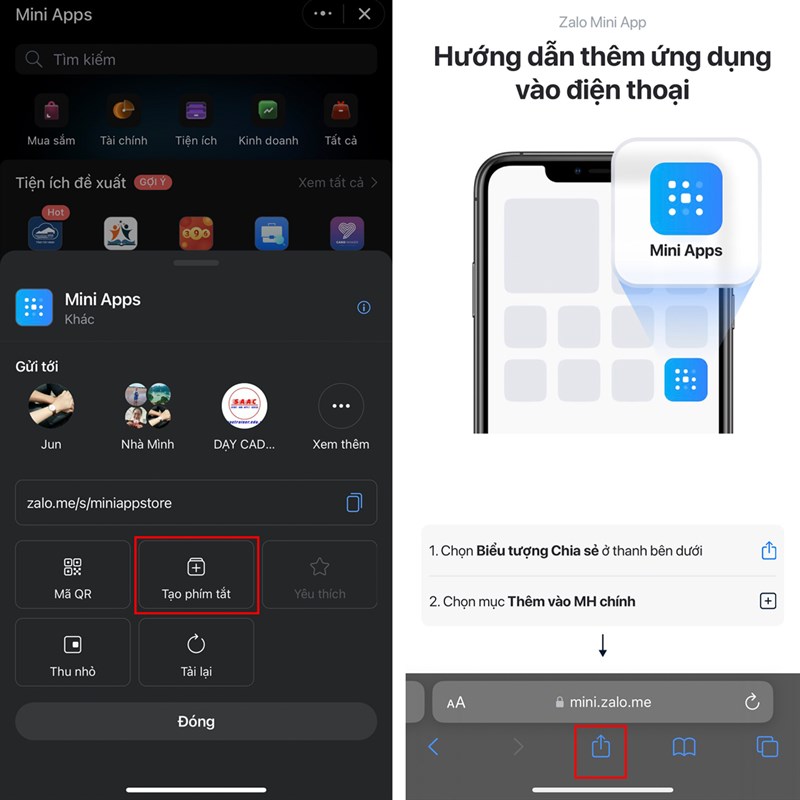 Cách cài đặt Mini Apps Zalo trên iPhone giúp truy cập nhanh công cụ