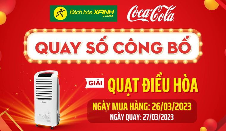 Kết quả quay số trúng thưởng ngày 26/3 khi mua sản phẩm Coca Cola