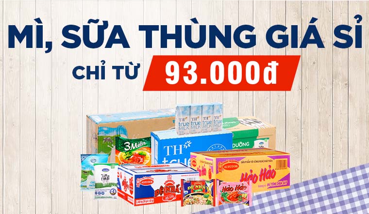 Từ 05/4 - 30/4/2023, mua mì, sữa thùng giá sỉ tại Bách hóa XANH