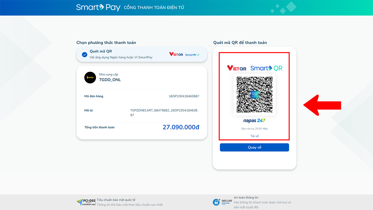 Giảm 100K cho đơn từ 10 triệu khi thanh toán qua SmartPay tại TopZone