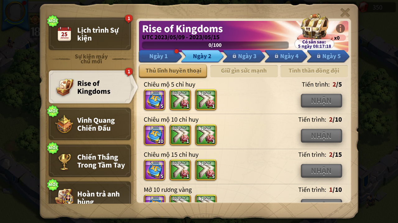 Code Rise of Kingdoms tháng 05/2026, nhận Gem, Gold Key, Silver Keys