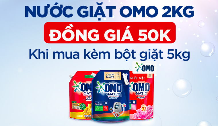 Từ 07/07 - 20/07/2023, mua bột giặt OMO từ 5kg được mua sản phẩm giá sốc