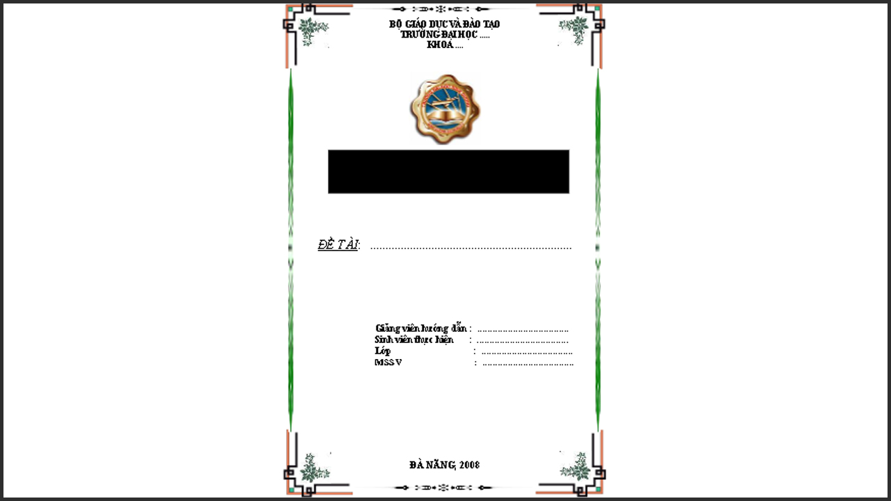 Tổng hợp 150 mẫu bìa Word đẹp nhất hiện nay, tải về miễn phí