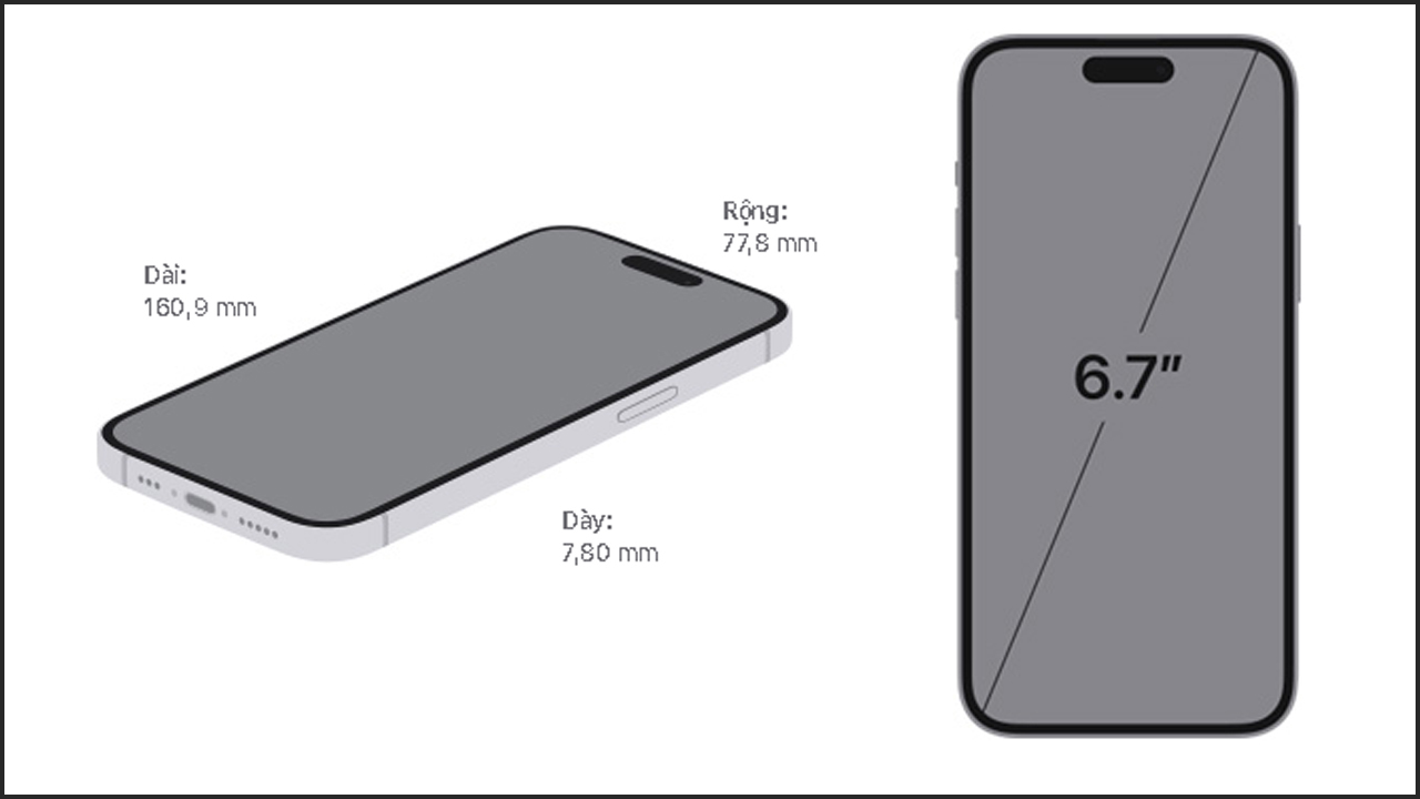 Kích thước iPhone 15 (Plus/Pro/Pro Max) bao nhiêu inch? Xem ngay nhé