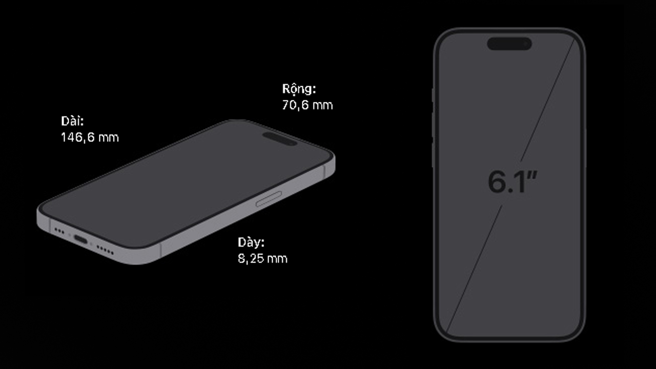 Kích thước iPhone 15 (Plus/Pro/Pro Max) bao nhiêu inch? Xem ngay nhé