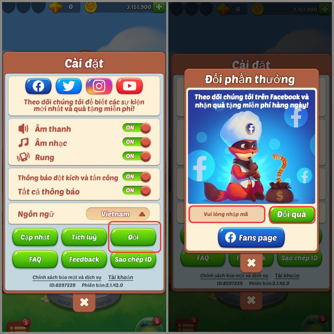 Code Crazy Fox tháng 05/2026 mới nhất: Nhận spin, coin, gold, diamond
