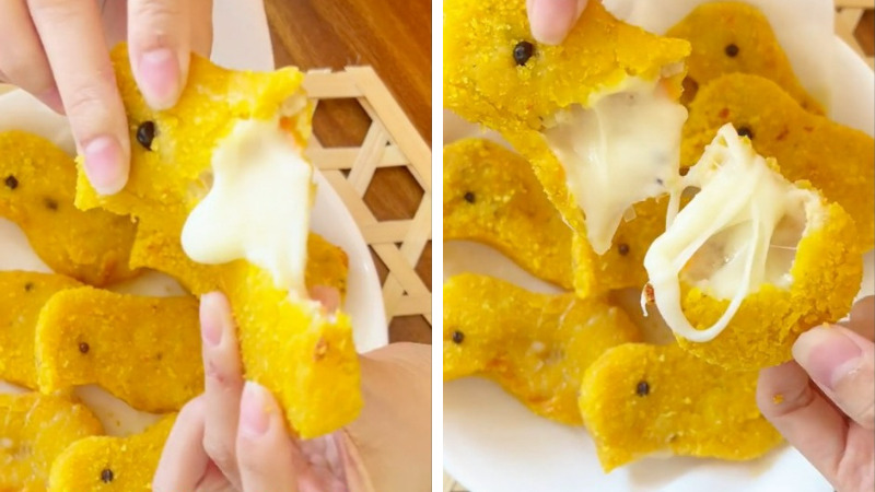 Bánh gà phô mai Hoa Doanh giòn ngon béo ngậy, thơm khó cưỡng