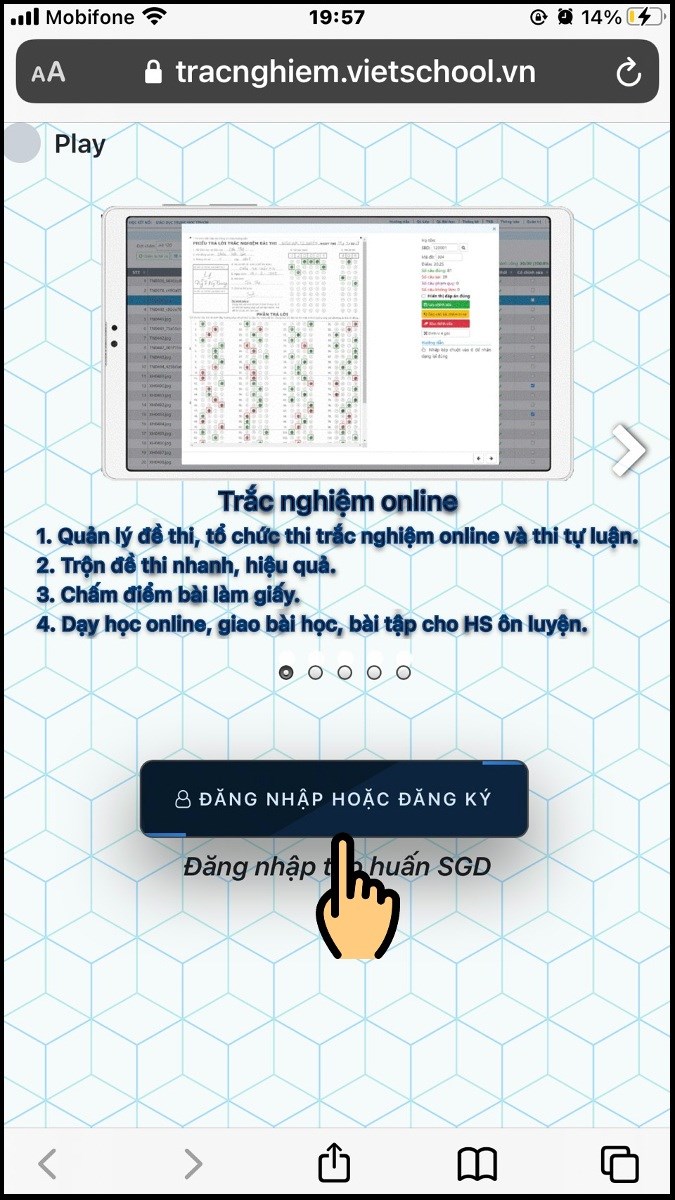 Cách đăng nhập tracnghiem.vietschool.vn làm bài tập cho học sinh