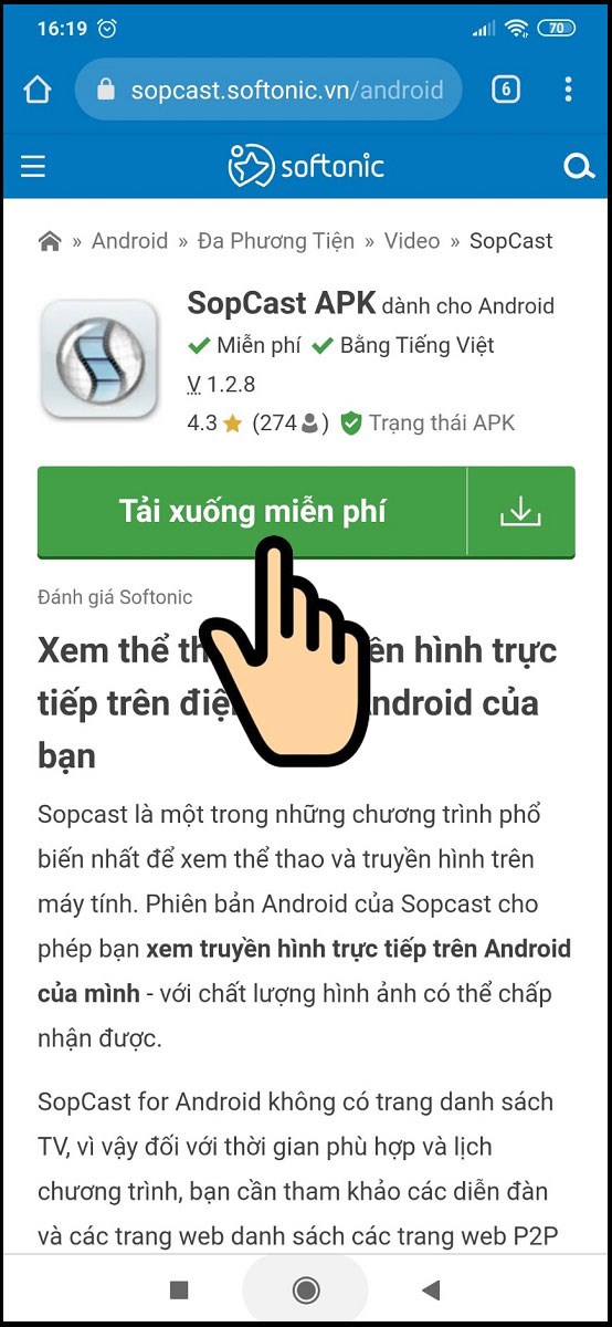 Cách tải, cài đặt SopCast APK trên Android xem bóng đá