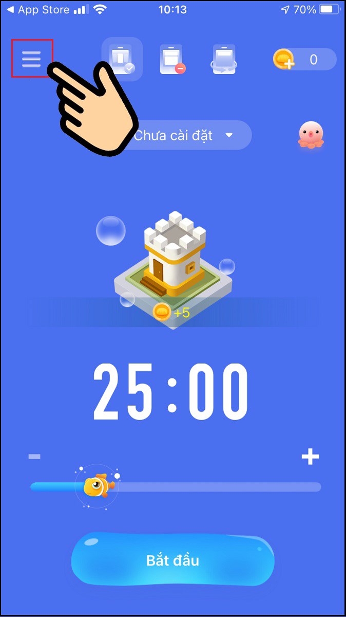 Cách dùng app Nox Ocean để tập trung học, xây nhà dưới biển
