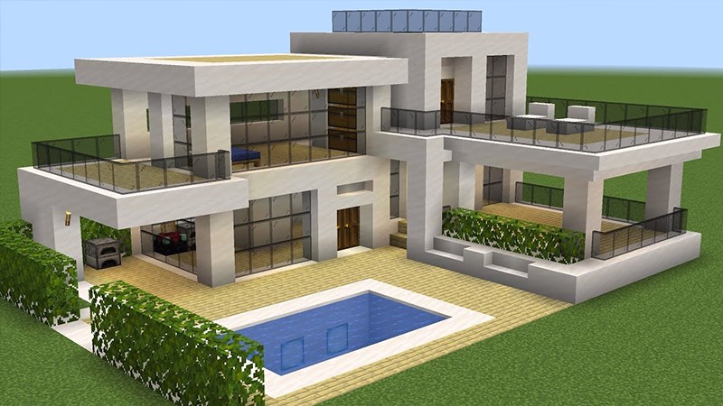 Top 35 ý tưởng xây nhà đẹp, biệt thự hiện đại trong Minecraft