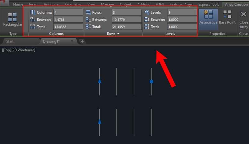 Cách dùng lệnh Array trong CAD nhân bản đối tượng dễ dàng