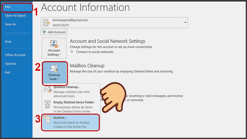 5 Cách Archive mail, khắc phục Outlook báo đầy bộ nhớ đơn giản - Chia ...