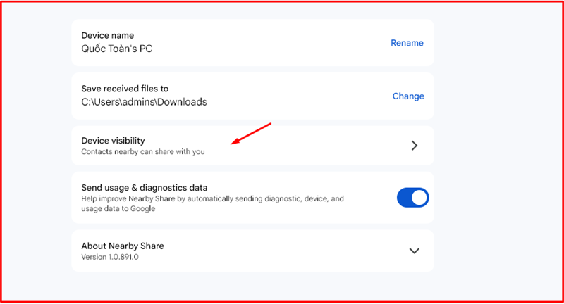 Cách sử dụng Nearby Share để truyền dữ liệu trên Android và Windows