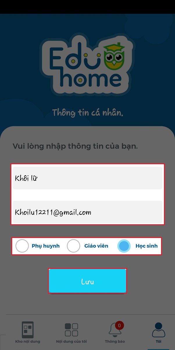 Hướng dẫn đăng ký tài khoản Eduhome đơn giản, chi tiết