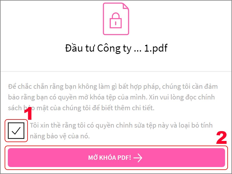 Cách xóa, gỡ bỏ mật khẩu file PDF nhanh, dễ dàng, không cần phần mềm